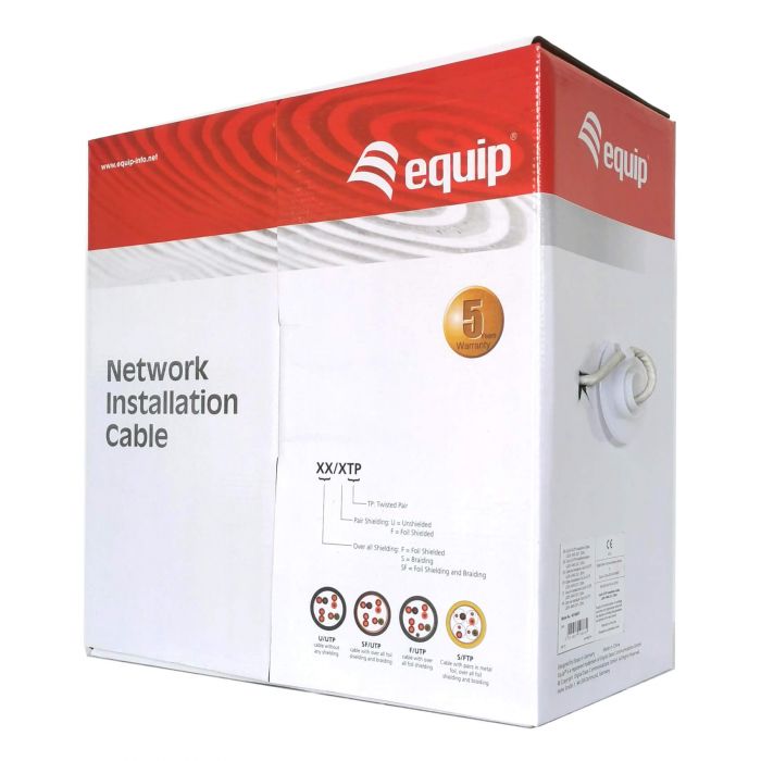 404537 Cat.6 U/UTP Installation Cable, 250MHz, 1GbE, PoE Support, PVC ...