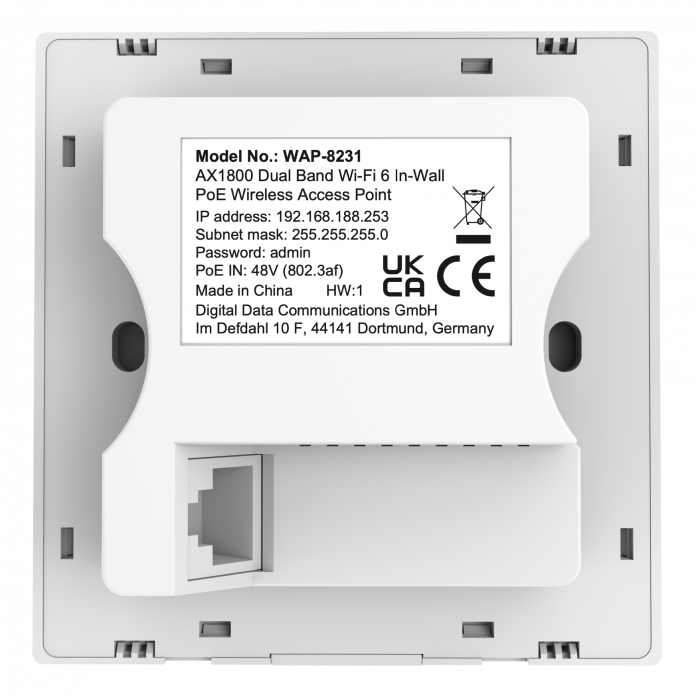 WAP-8231 AX1800 Dual Band Wi-Fi 6 In-Wall PoE Wireless Access Point ...