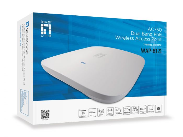 WAP-8121 AC750 Dual Band PoE Wireless Access Point, Ceiling Mount ...